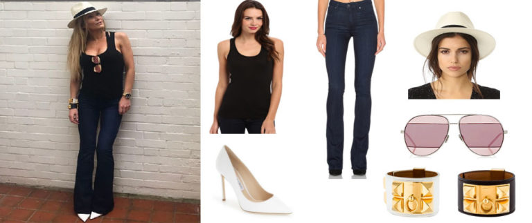 Ladies of London: Adela King`s Jeans, Black Tank Top, Hat, Sunglasses ...